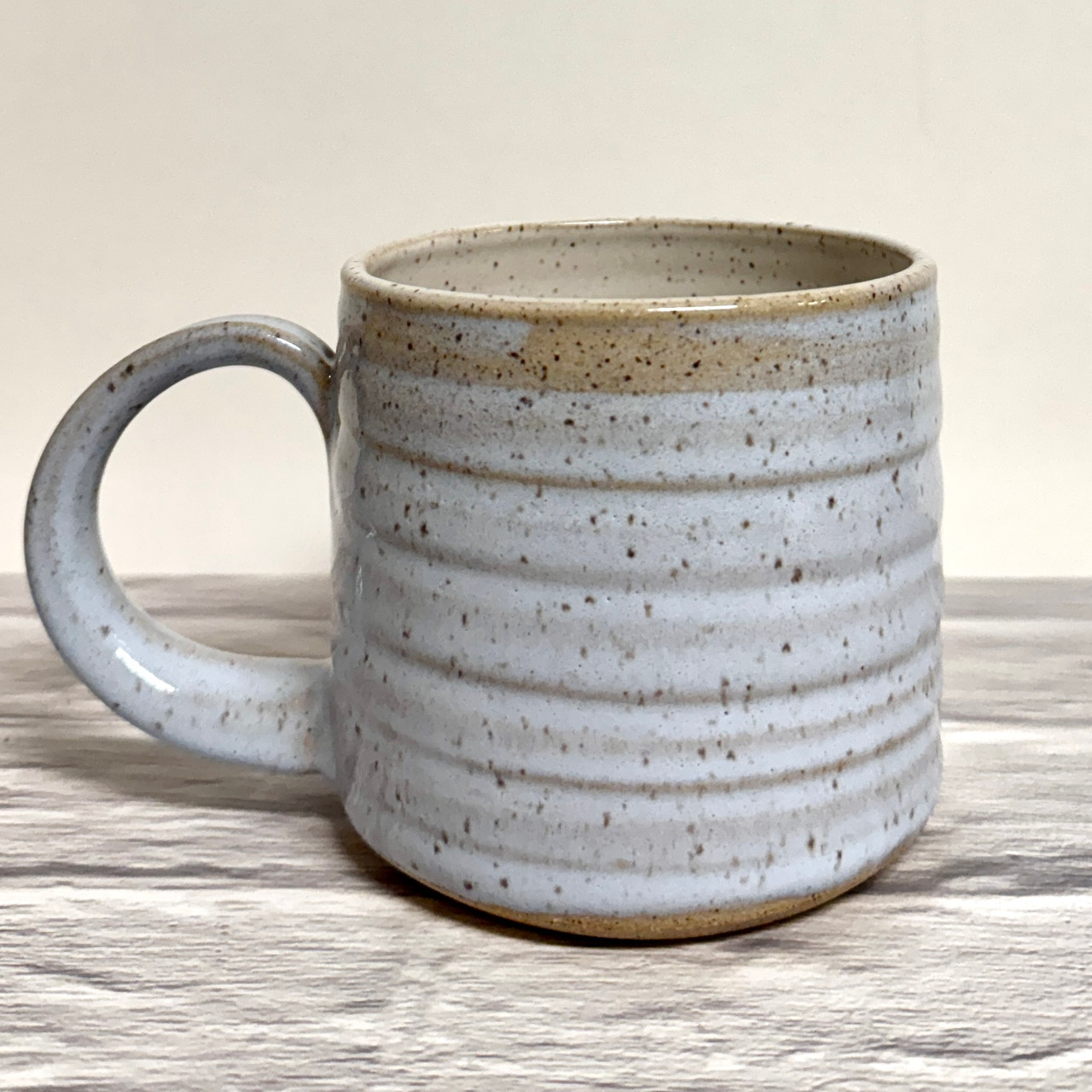 Handmade Pottery Periwinkle Blue & White Hand-Thrown Mug