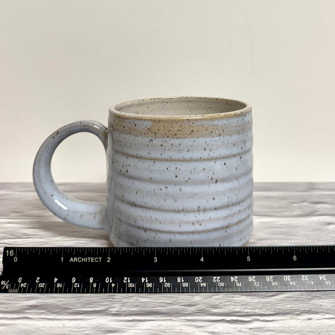 Handmade Pottery Periwinkle Blue & White Hand-Thrown Mug