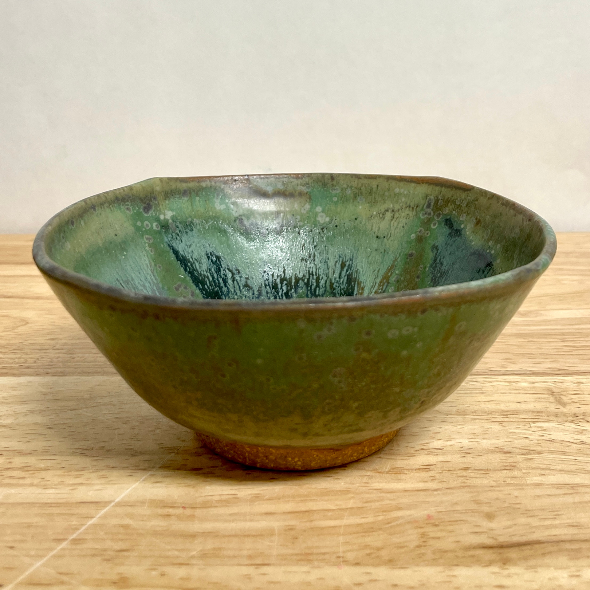 Handmade Pottery Serving Bowl with Lime and Olive Flowers. Hand Carved ...