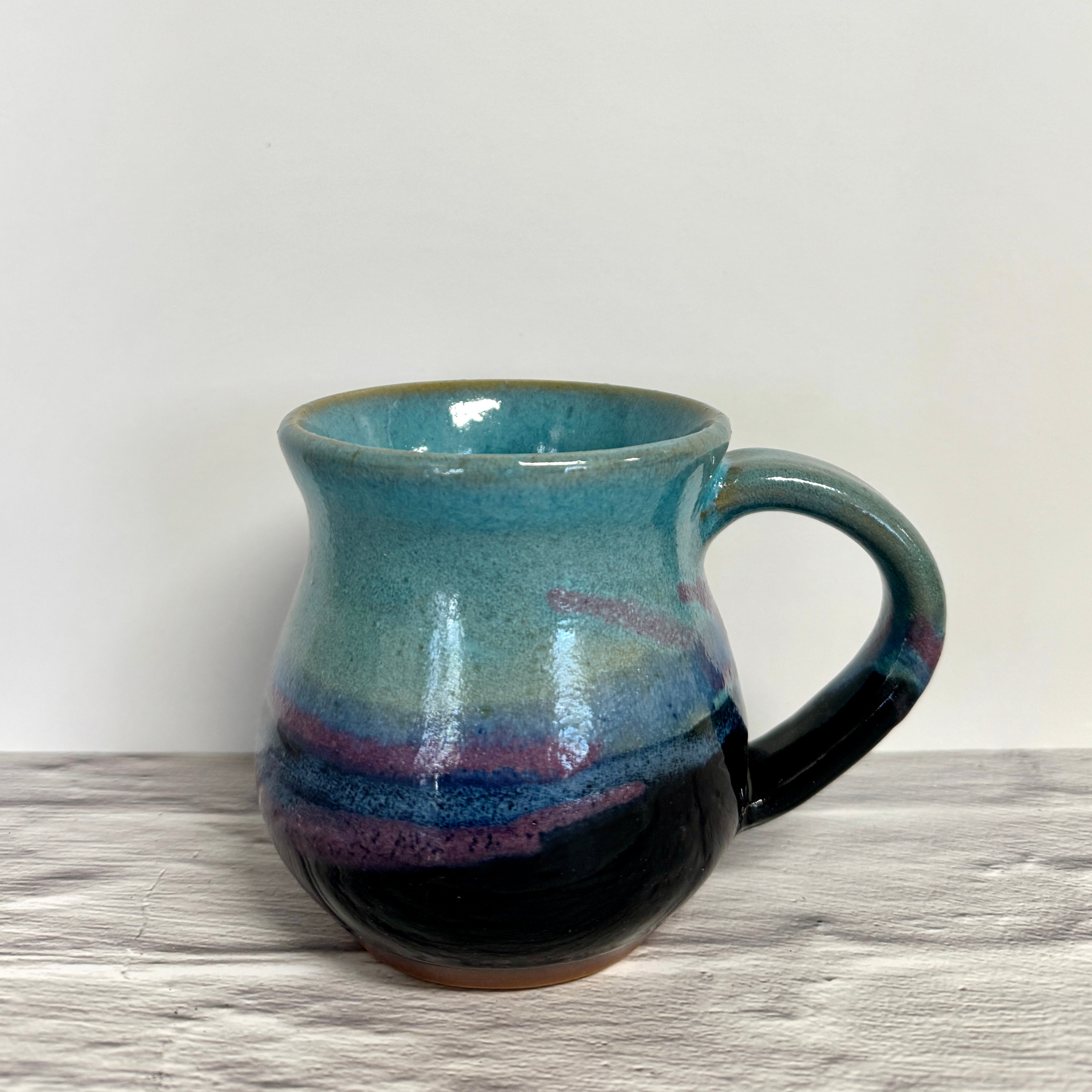 Handmade Pottery Desert Blue Mugs 10 ozs