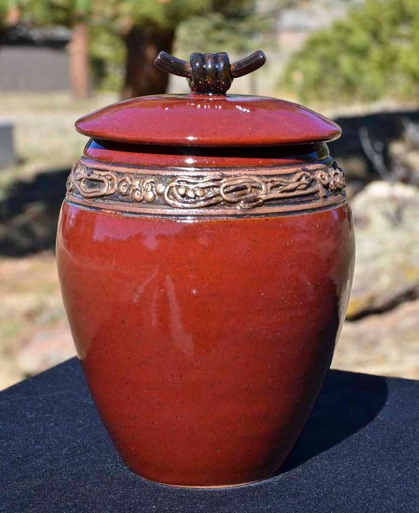 Handmade Pottery Treasure Jar Blue Brown | Gifted Pottery