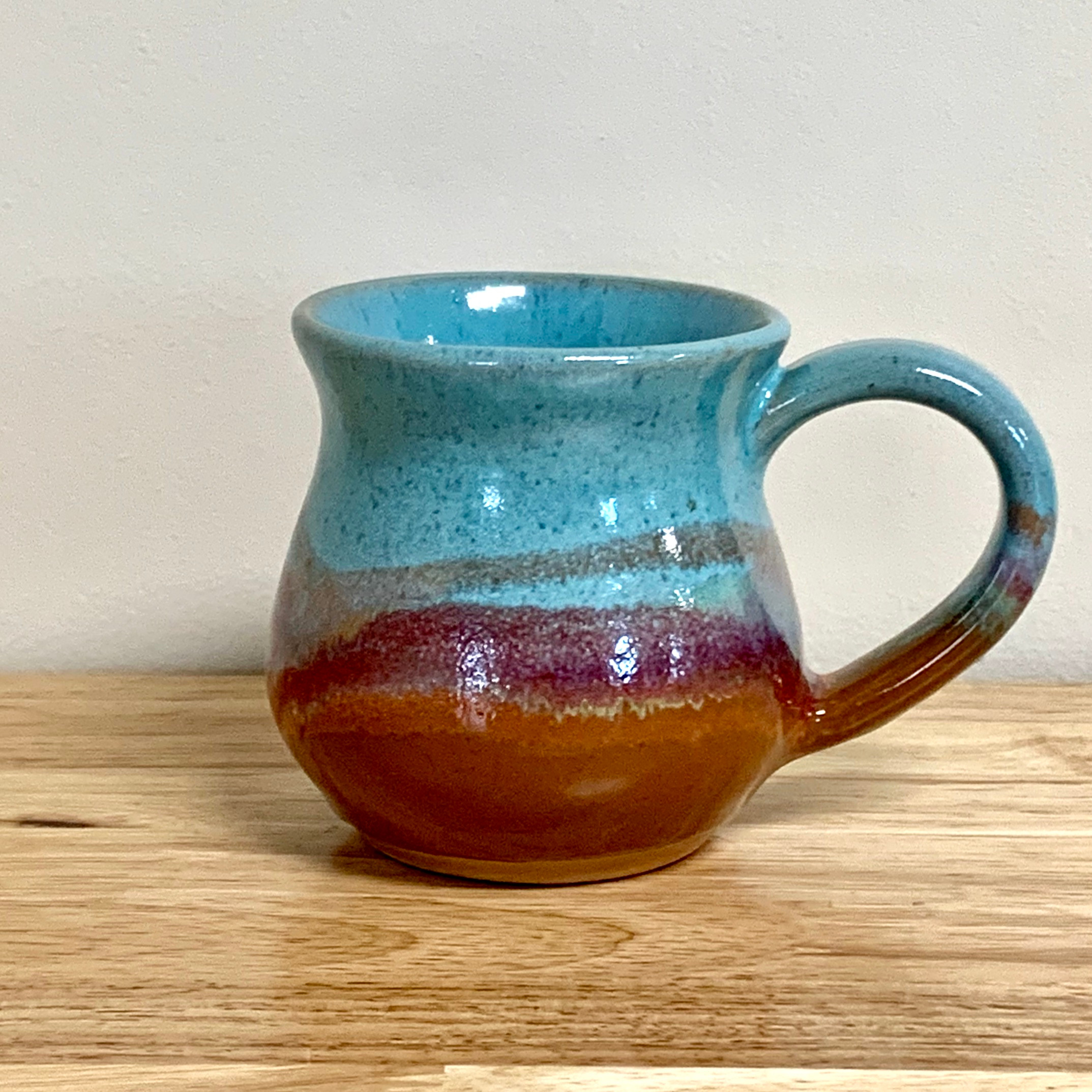 Handmade Pottery Desert Blue Mugs 10 ozs