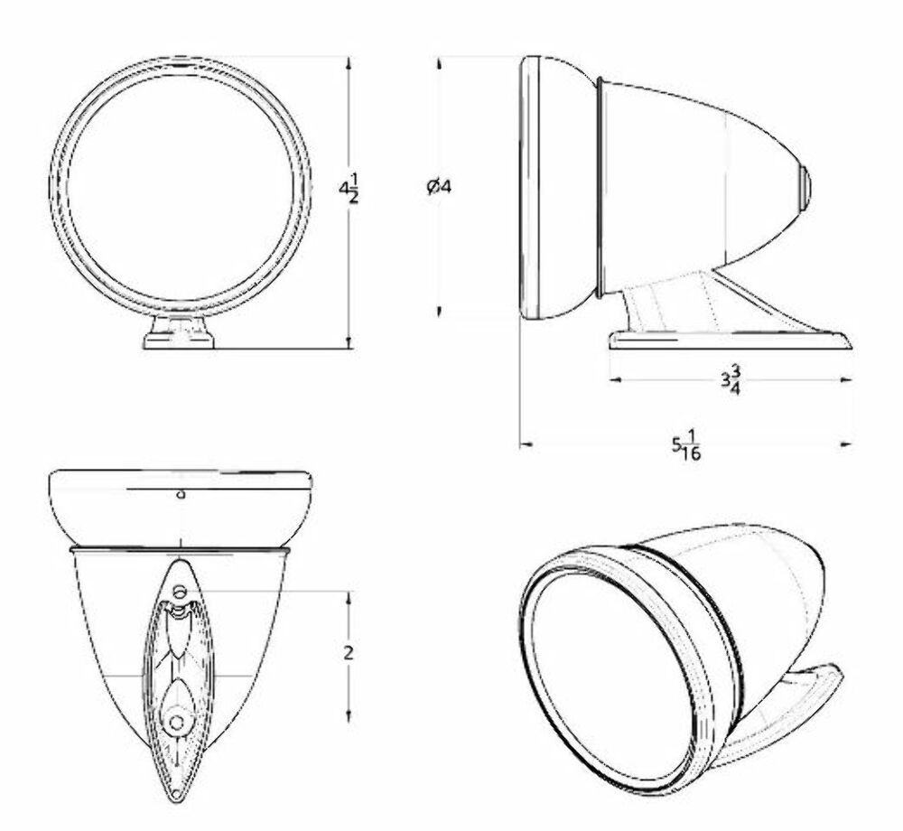 4" Chrome GT Bullet Racing Mirror, Universal - Car Custom Online