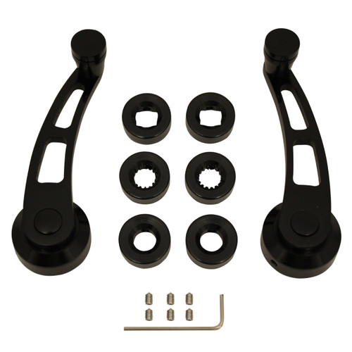 Hot Rod Black Billet Aluminum Long Window Crank Handle Kit Chevy Ford ...