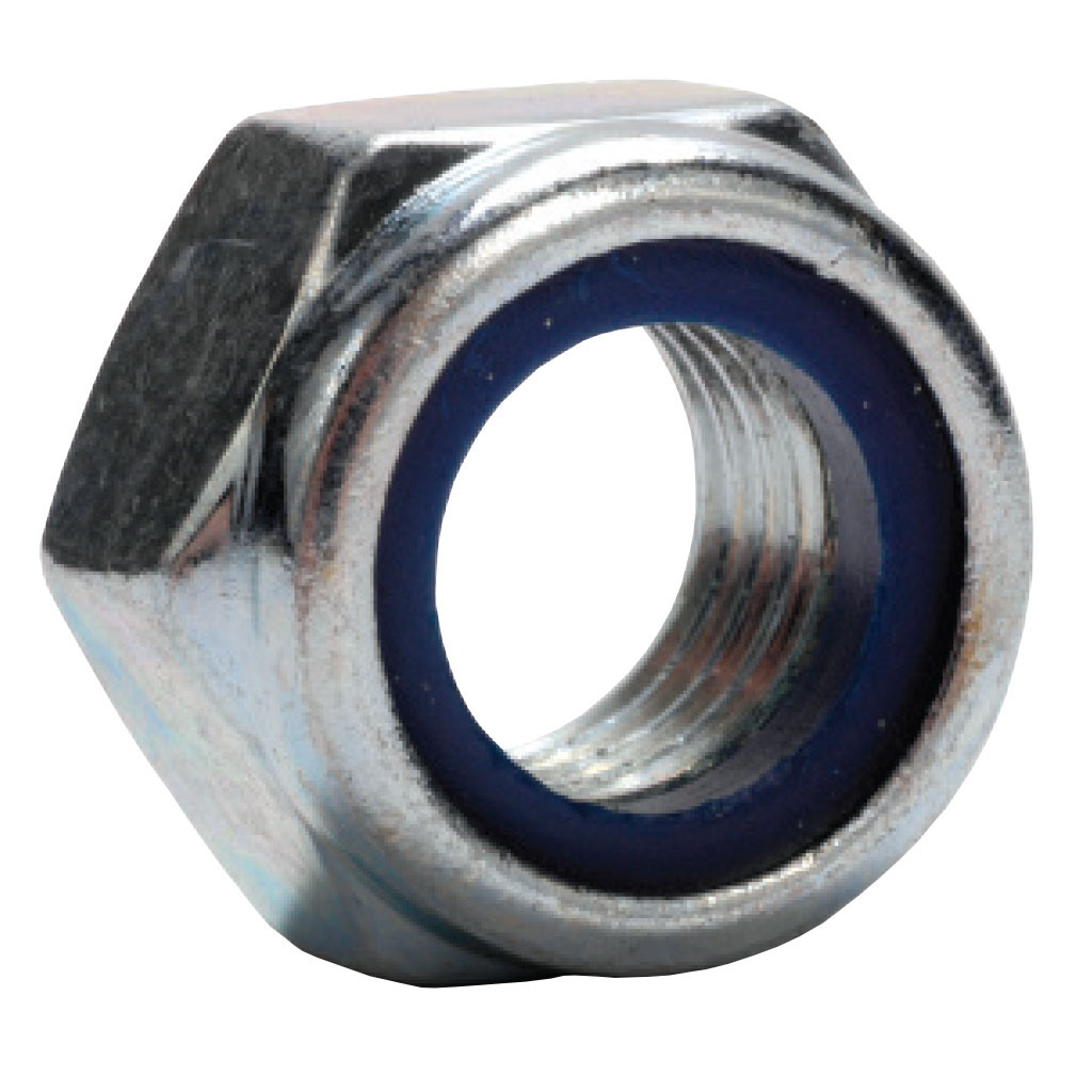 M10-1.25 Nylon Insert Lock Nut, Zinc Plated - Hi-Line Inc.