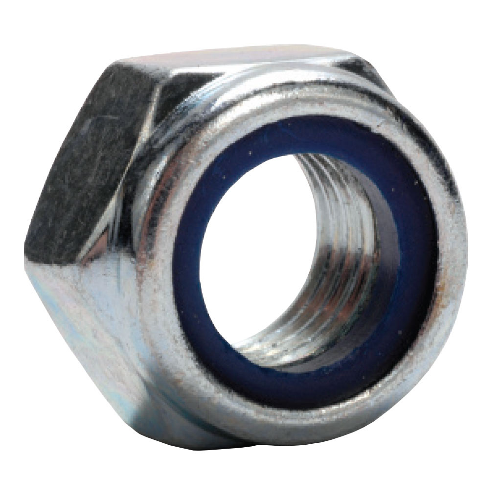 M8-1.25 Nylon Insert Lock Nut, Zinc Plated - Hi-Line Inc.