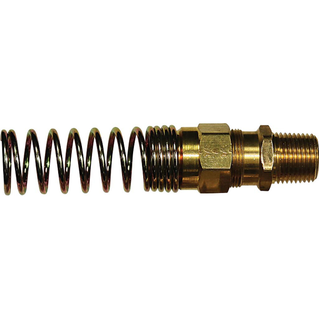 1/2" I.D., 1/2" NPT, Male Connector Hose Fittings with Spring Guard ...