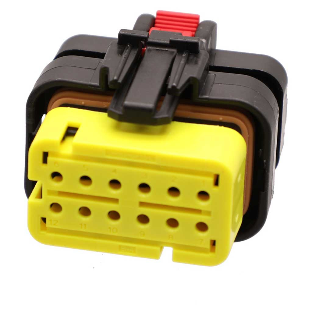 12 Positions Plug Housing Black, Key C Yellow - Hi-Line Inc.