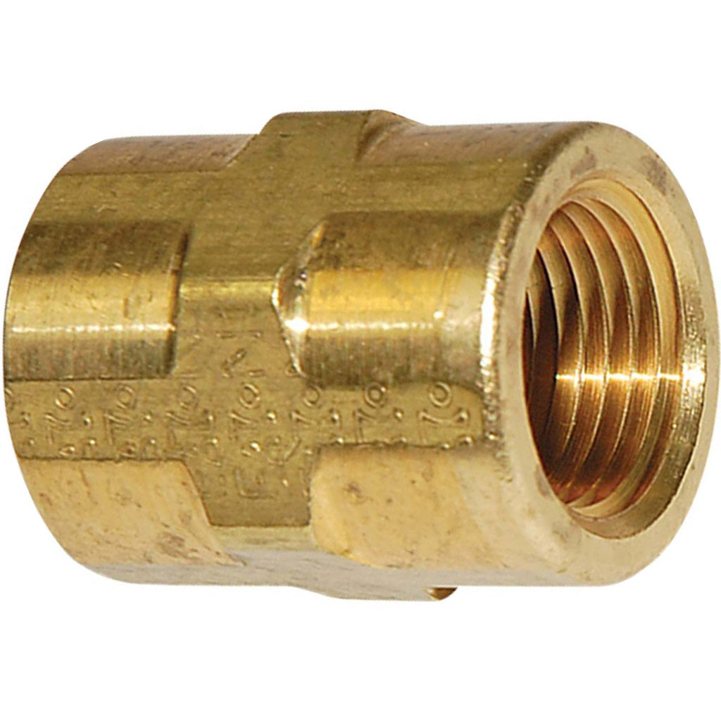 3/8 Female Pipe Threads, Brass Pipe Couplings - 3300X6 - Hi-Line Inc.
