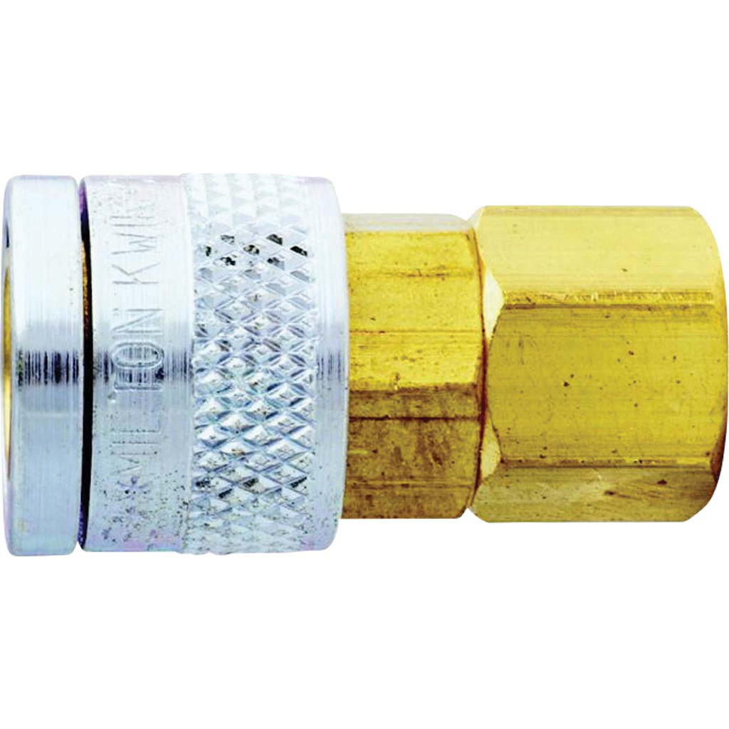 M-Style Coupler - 1/4" NTP Male - Plated Steel, Push Type - Hi-Line Inc.