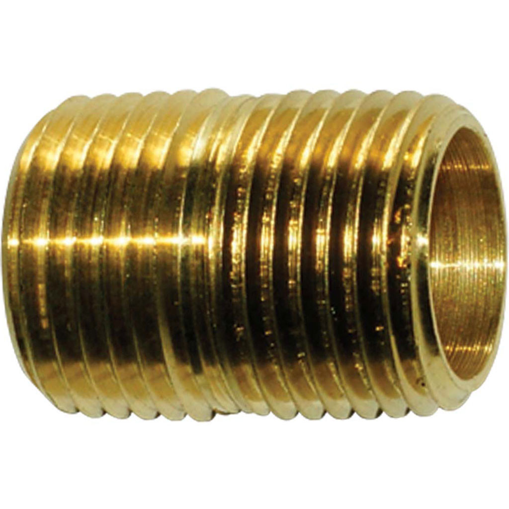 1/2 MPT, Brass Pipe Close Nipple - 3326X8 - Hi-Line Inc.
