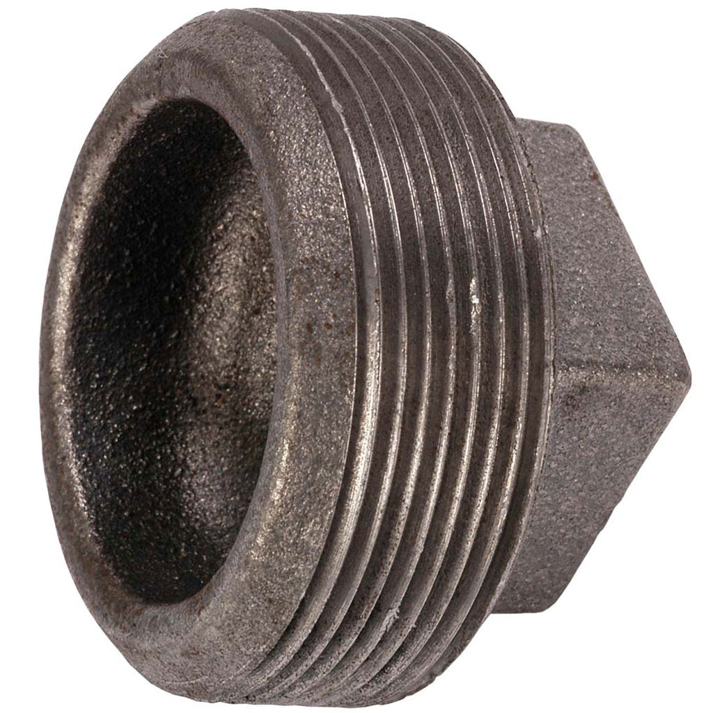 1/2" Square Head Plug, Sch. 40 Galvanized Pipe Fitting, Class 150 - Hi ...