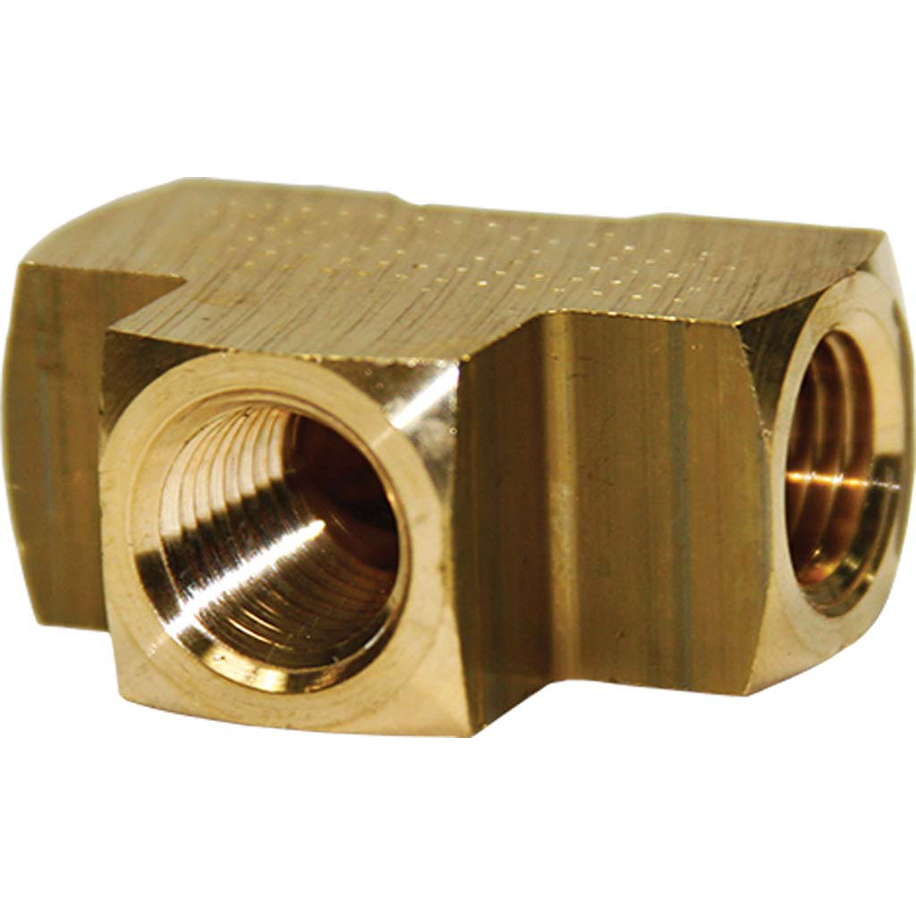 1/4 FPT, Brass Pipe Tee - 3700X4 - Hi-Line Inc.