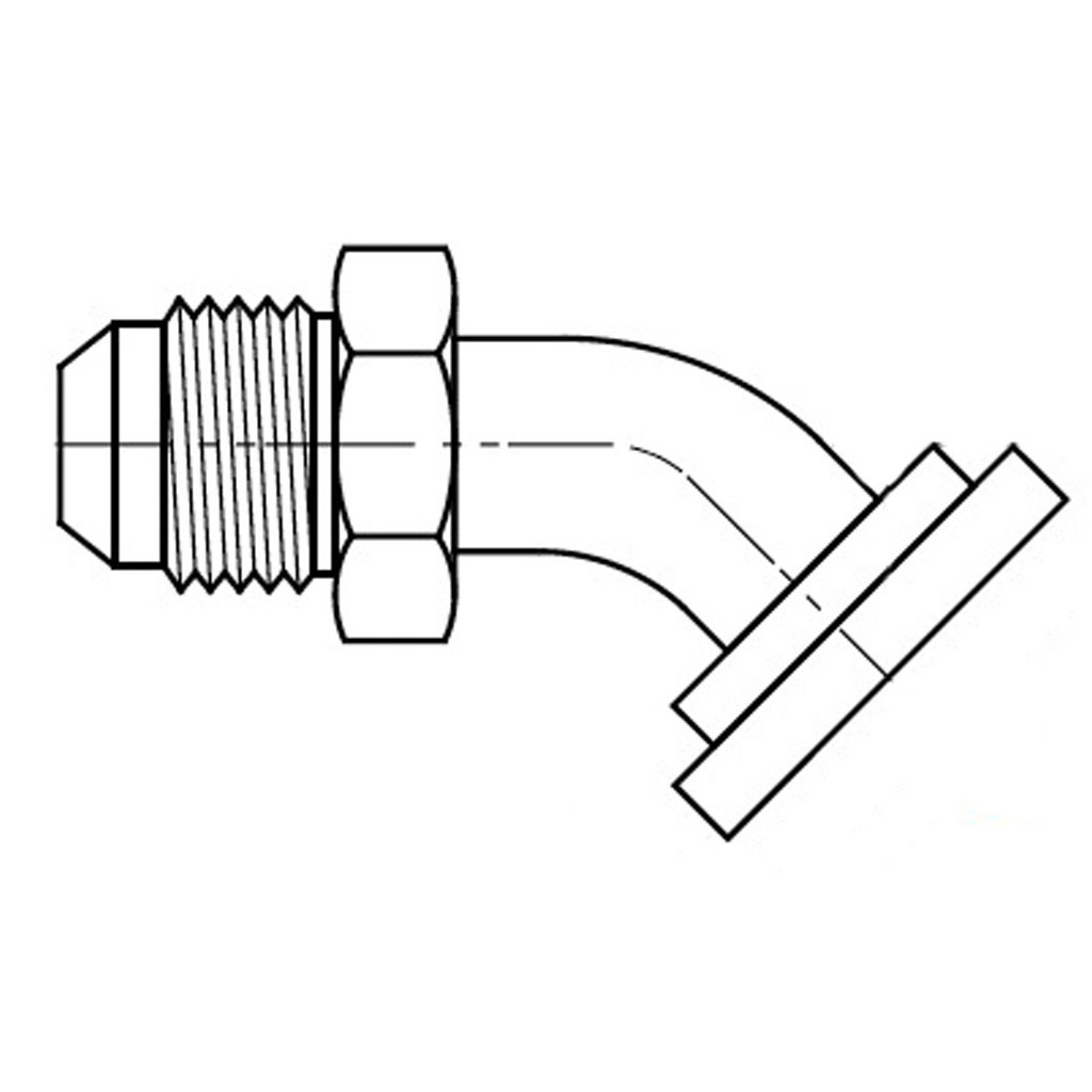 1" 45 Degree Flange Adapter, Split Flange Adapters and Kits, Hose ...
