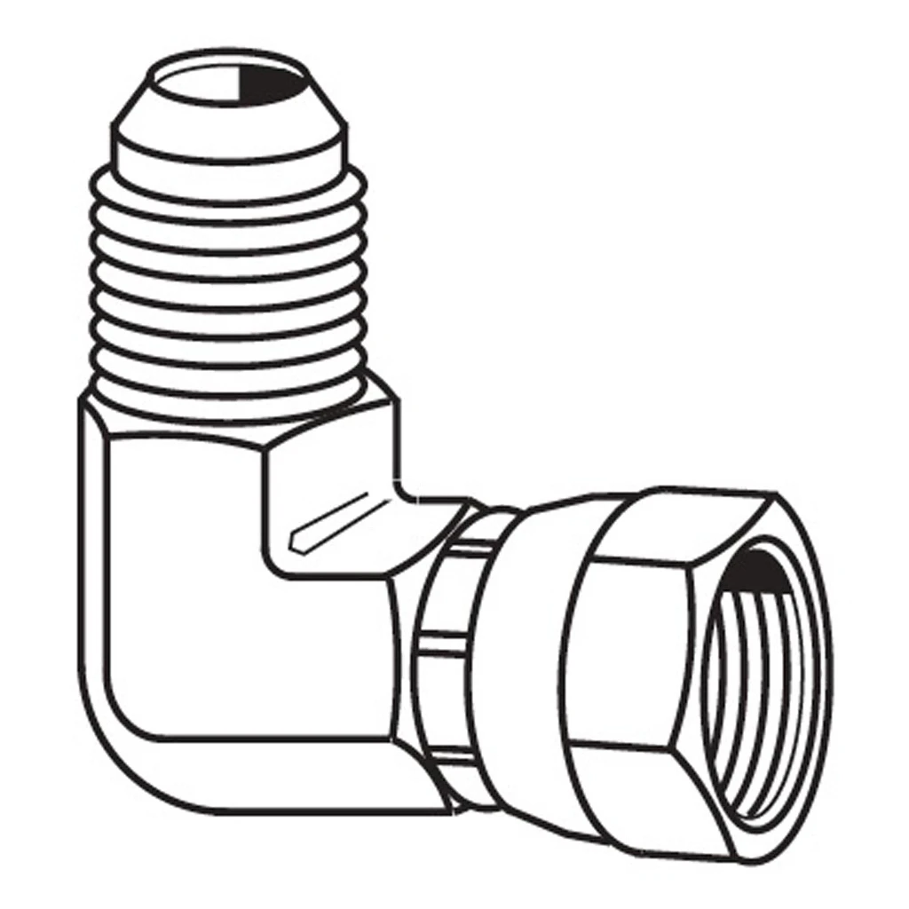 1" x 1" 90 Degree Elbow Swivel Nut, JIC 37 Degree, Hose Adapters - Hi ...