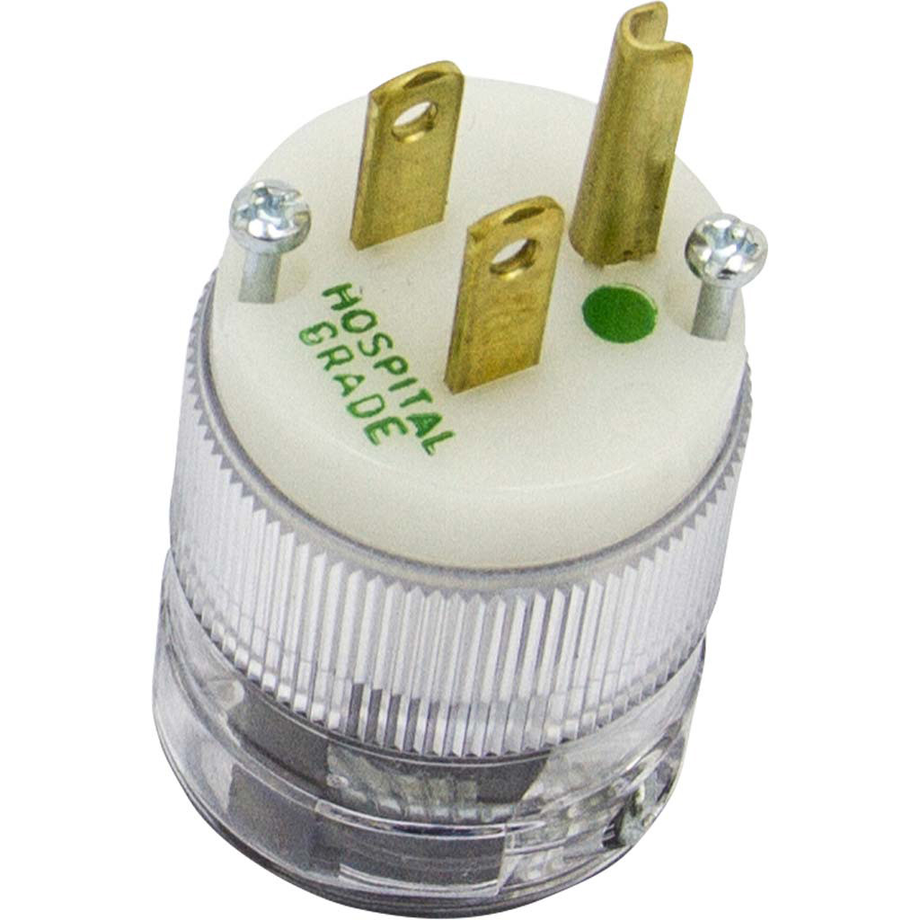 15 Amp / 125 Volt Plug, Connect Glow Hospital Grade, NEMA Configuration ...