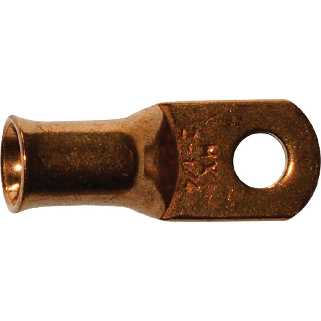 4 AWG, 5/16" Stud Size, Heavy Duty - Bare Copper Cable Lug - Hi-Line Inc.