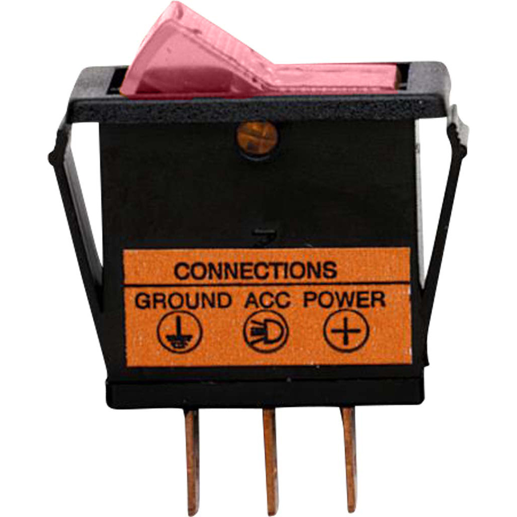 16 AMP, 12 VDC Red, Illuminated Rocker Switch - Hi-Line Inc.