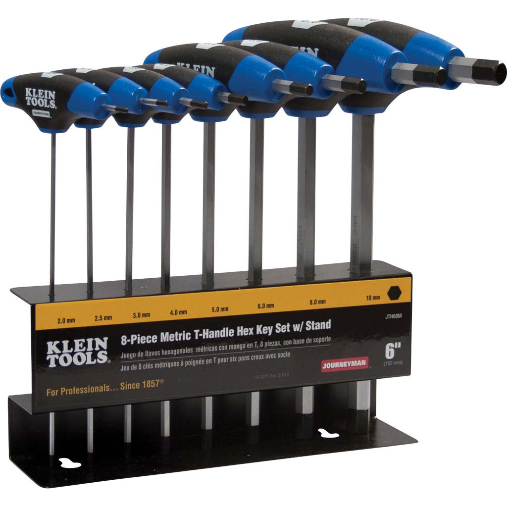 8 pc Metric Journeyman 6" T Handle Set with Stand - Hi-Line Inc.