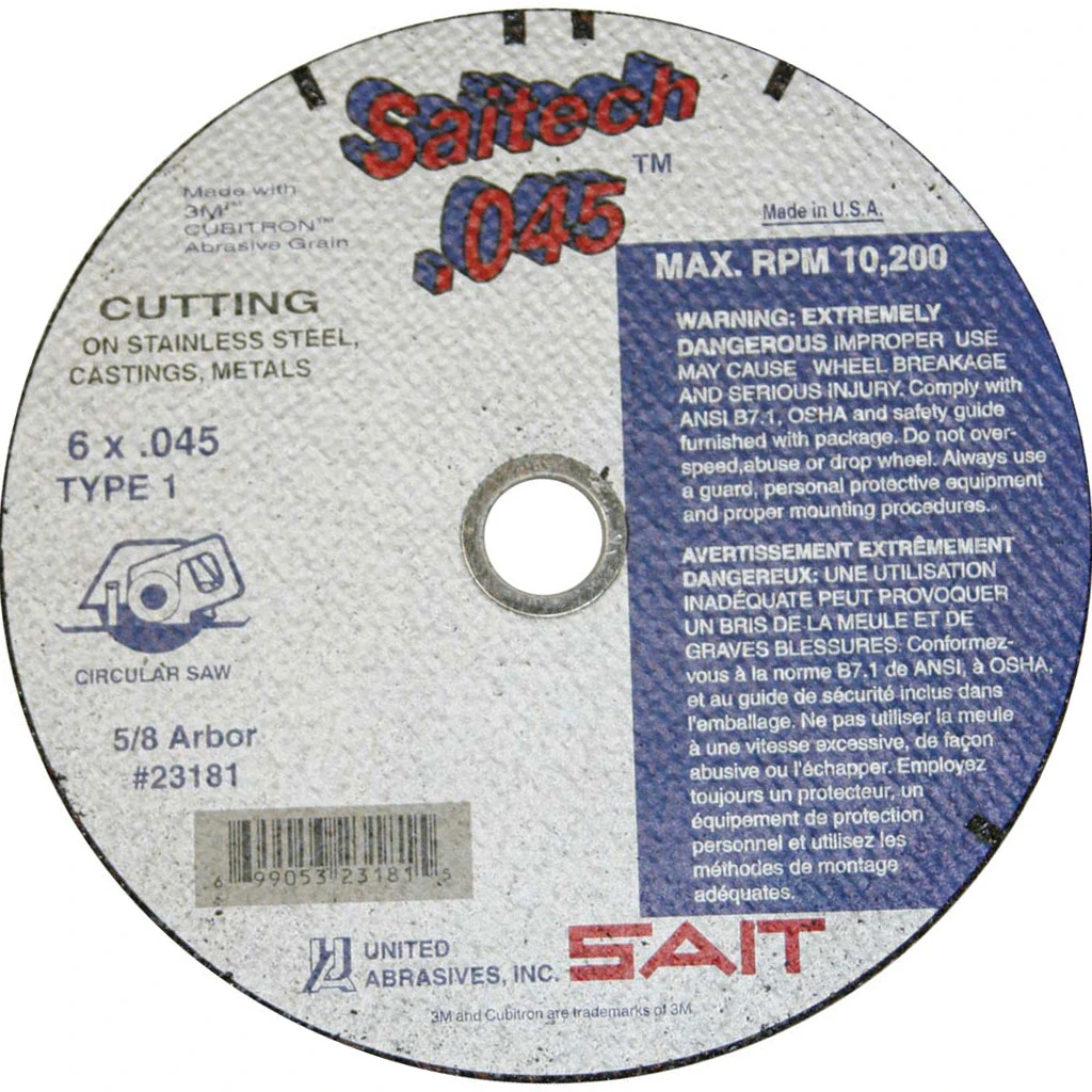 6" High Performance Synthetic Grain Cut-Off Wheels - 5/8" Bore - Hi ...