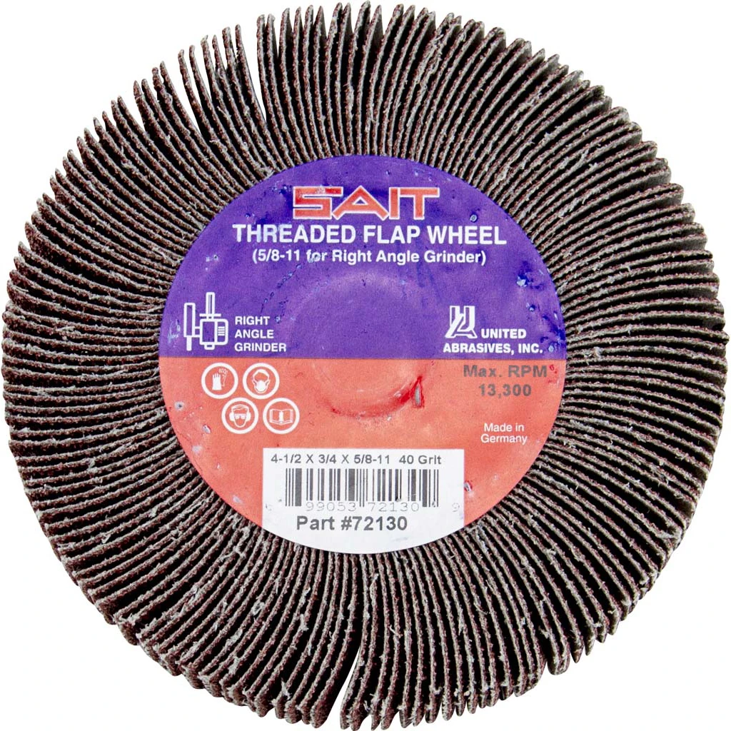 4-1/2", 40 Grit Flap Wheel Abrasive Wheels - Hi-Line Inc.