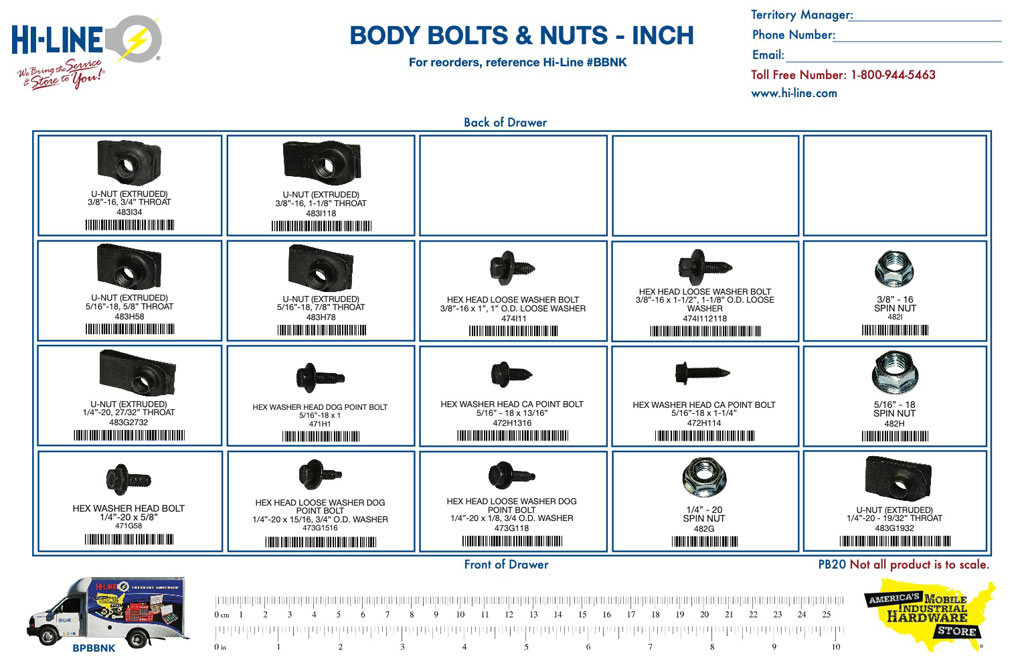 Body Bolts and Nuts - Inch - Hi-Line Inc.