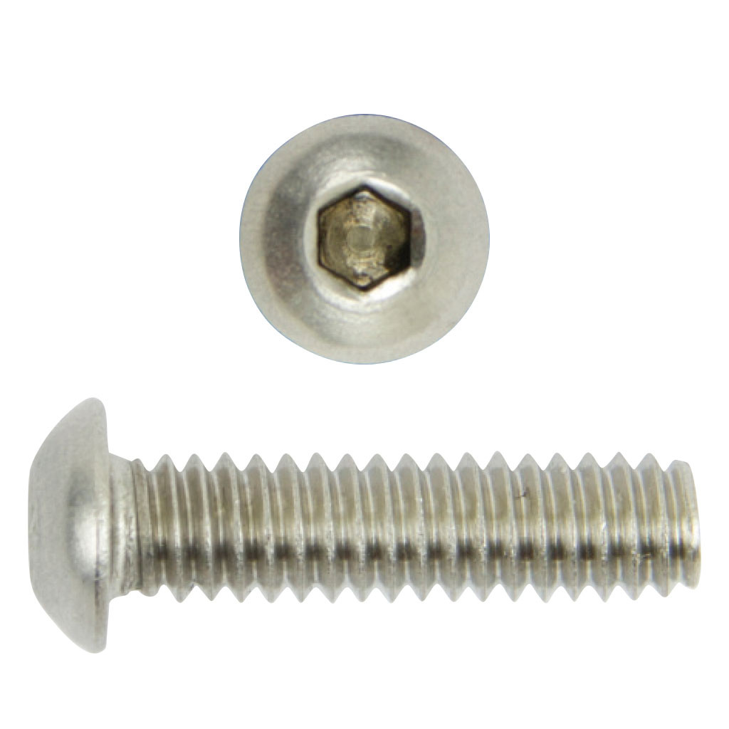 M3-.50 x 10 mm Button Head Socket Cap Screw, Stainless Steel - Hi-Line Inc.