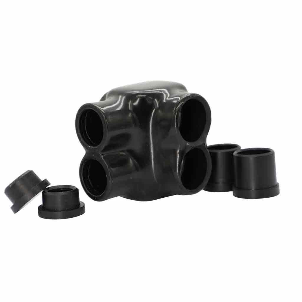 500MCM-6 AWG Pre-Insulated Connector - 2 Port, 2 Sided - Hi-Line Inc.