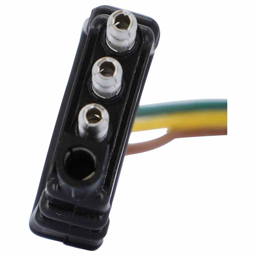 4 Way Molded Trailer Connector, Flat with 12" Lead Wires - Hi-Line Inc.