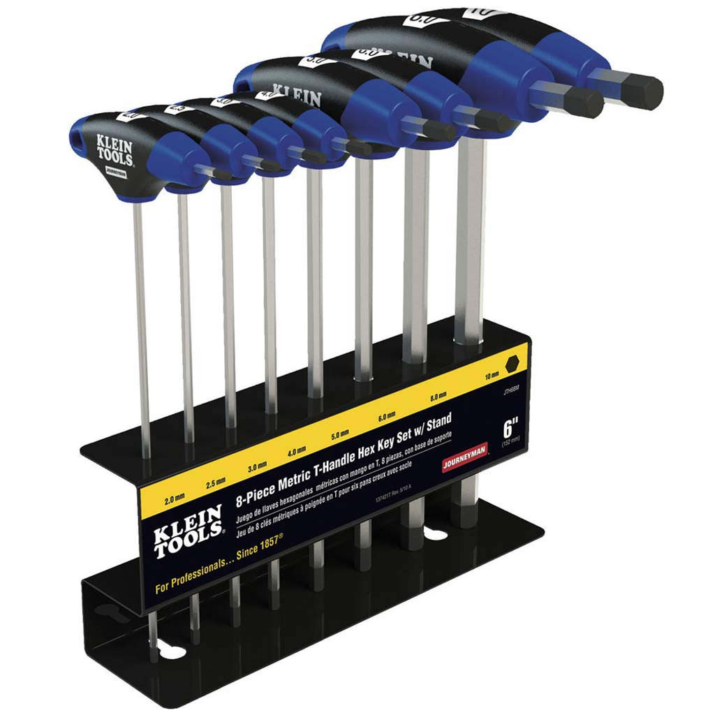 Hex Key Set, Metric, Journeyman‚Äö T-Handle, 9-Inch with Stand, 8-Piece ...