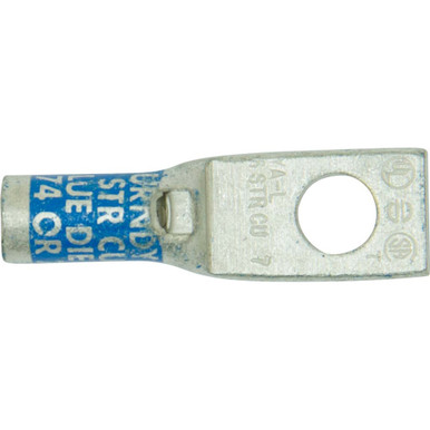 6 AWG, One Hole, 1/4" Standard Barrel, Copper Industrial Lugs - Blue ...