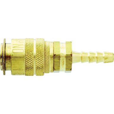 M-Style Coupler - 3/8" Hose Barb - Plated Steel - Hi-Line Inc.