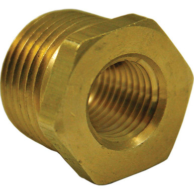 1/2" MPT x 1/4" FPT, Brass Pipe Bushing - 3220X8X4 - Hi-Line Inc.