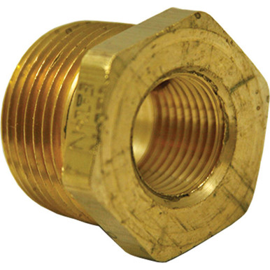 3/4 MPT x 3/8 FPT, Brass Pipe Bushing - 3220X12X6 - Hi-Line Inc.