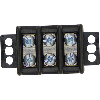 3 Poles, 30 Amp Double Row Terminal Block - #8-32 Screw - Hi-Line Inc.