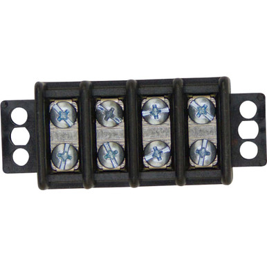 4 Poles, 30 Amp Double Row Terminal Block - #8-32 Screw - Hi-Line Inc.