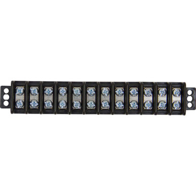 12 Poles, 30 Amp Double Row Terminal Block - #8-32 Screw - Hi-Line Inc.