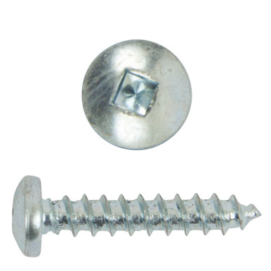 #8-18 x 1/2" Square Drive Pan Head Sheet Metal Screw, Zinc Plated - Hi ...
