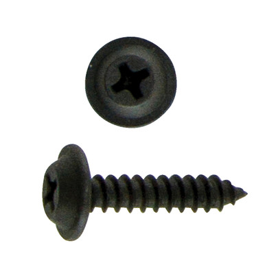 #8 x 5/8" Phillips Flat Top Washer Head Sheet Metal Screw, Black ...