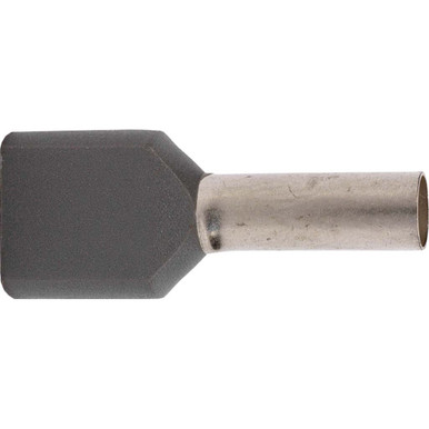 12 AWG, 8 mm Barrel Length Twin Ferrule Connector - Grey - Hi-Line Inc.