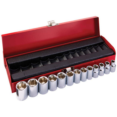 3/8" Drive Socket Wrench Set, Metric, 13-Piece - Hi-Line Inc.