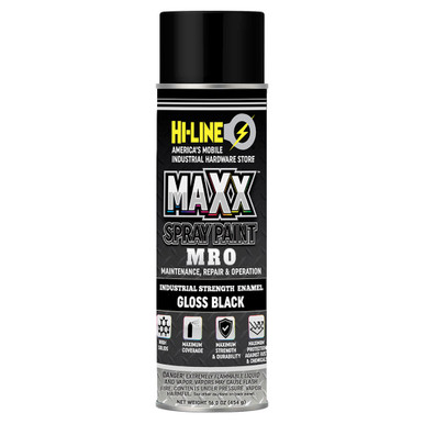 Maxx Spray Paint MRO Enamel, Gloss Black, - Hi-Line Inc.