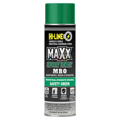 Maxx Spray Paint MRO Enamel, Safety Green - Hi-Line Inc.