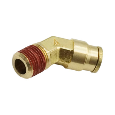 1/2" Tube O.D. x 3/8" D.O.T. Air Brake Brass Push-In 45° Male Elbow ...