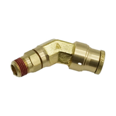 3/8" Tube O.D. x 1/8" D.O.T. Air Brake Brass Push-In 45° Swivel Male ...