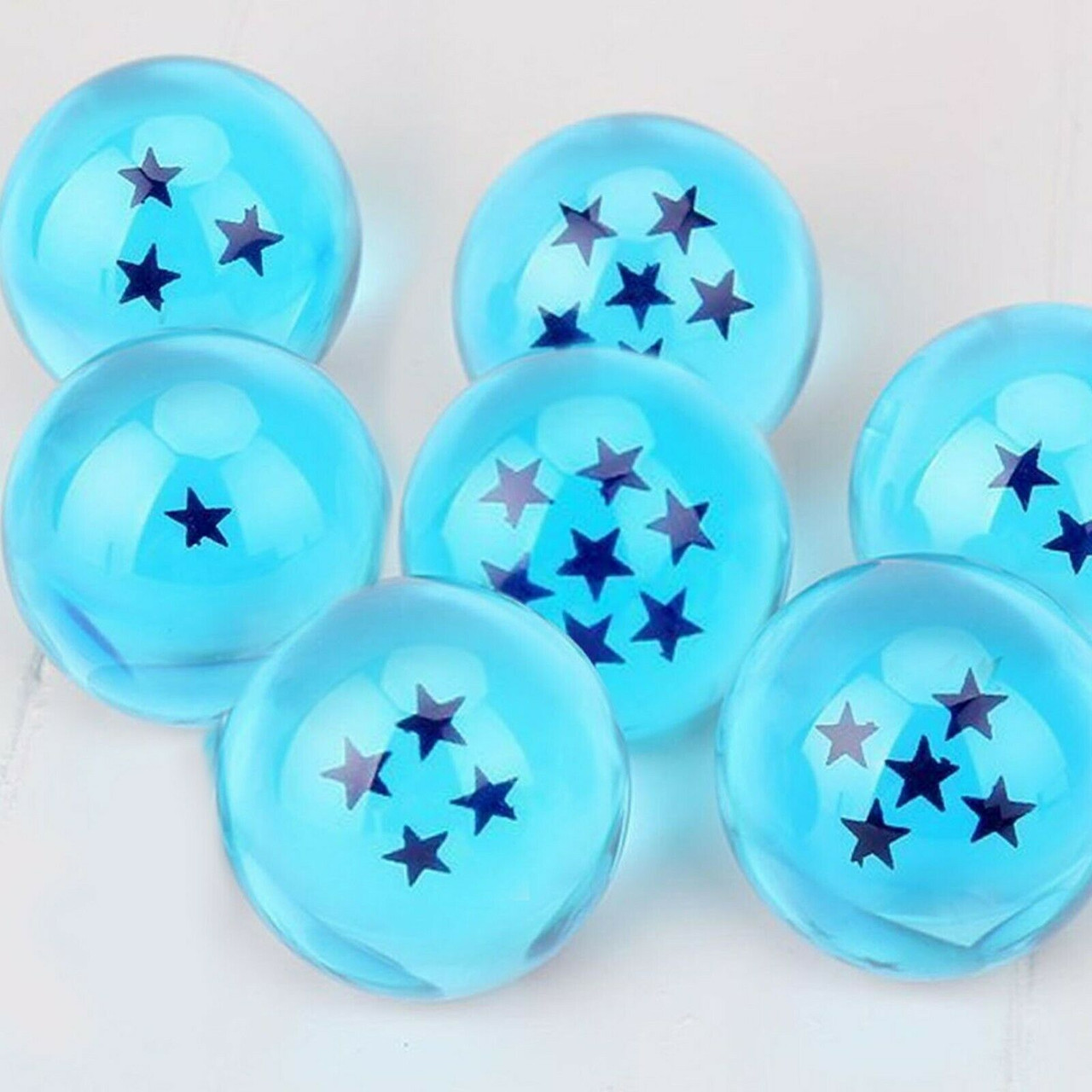 New Dragonball Z Stars Crystal Acrylic BLUE 7pcs 3.5cm w/Gift Box ...