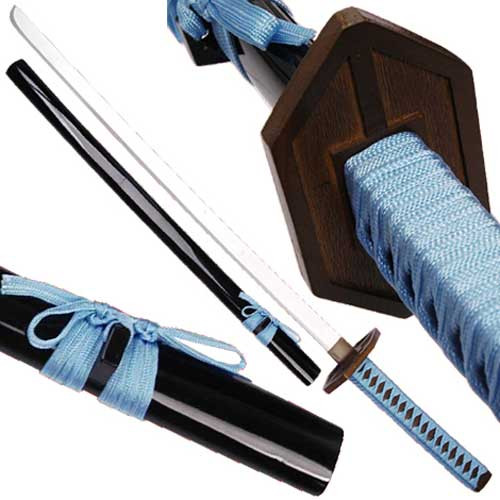 Aizen Sousuke Darker Anime Wooden Sword Replica | Blue - Edge Import
