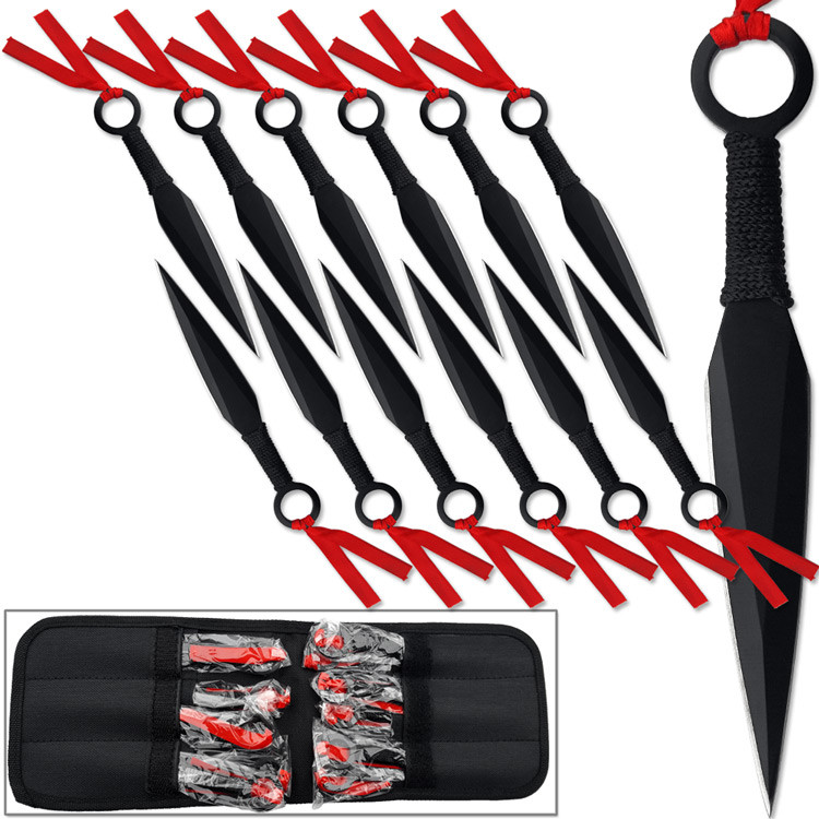 Stealthy Dozen Throwing Knives 12pcs SHARP Precision Balance Red - Edge ...