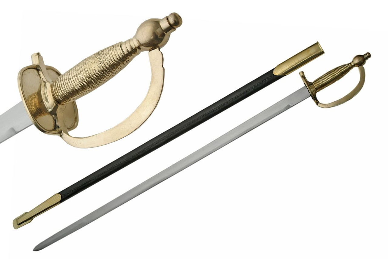 United States Army NCO Sword with Leather Scabbard - Edge Import
