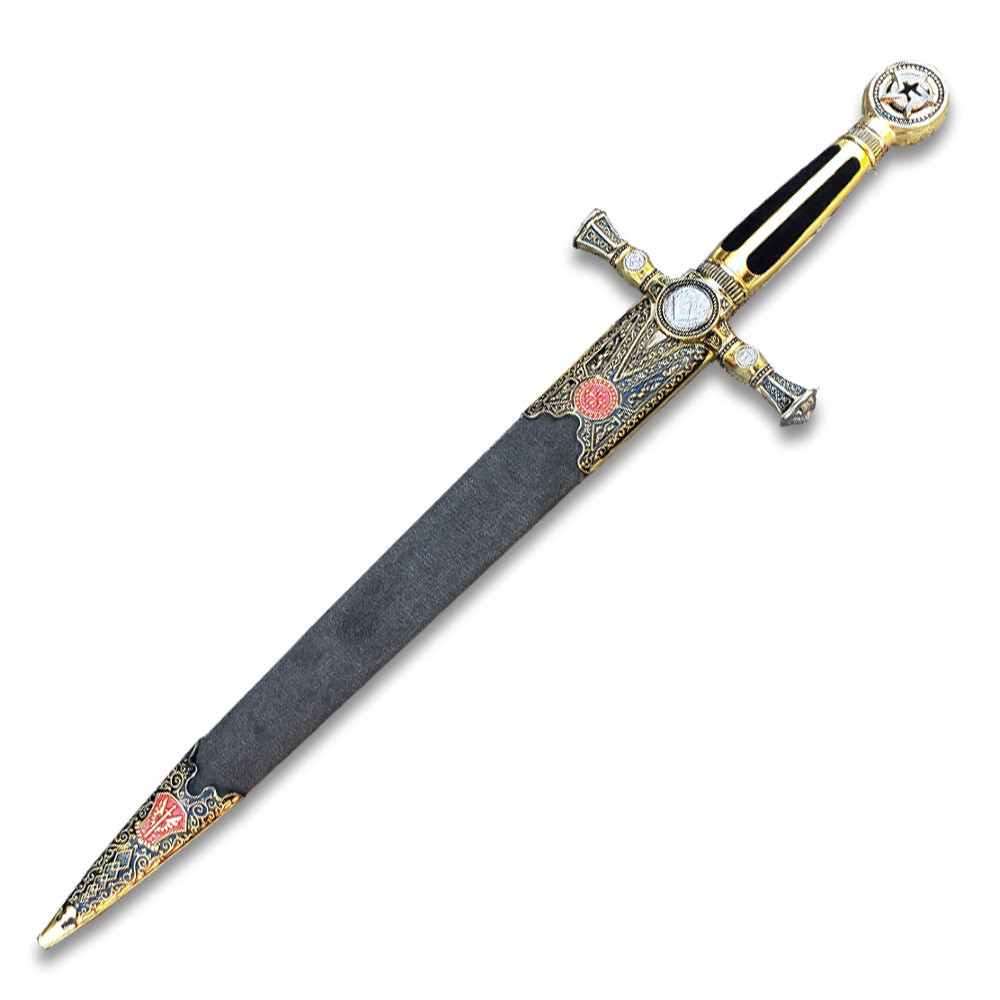 Masonic Dagger Sword with Handle, Black Velvet - Edge Import